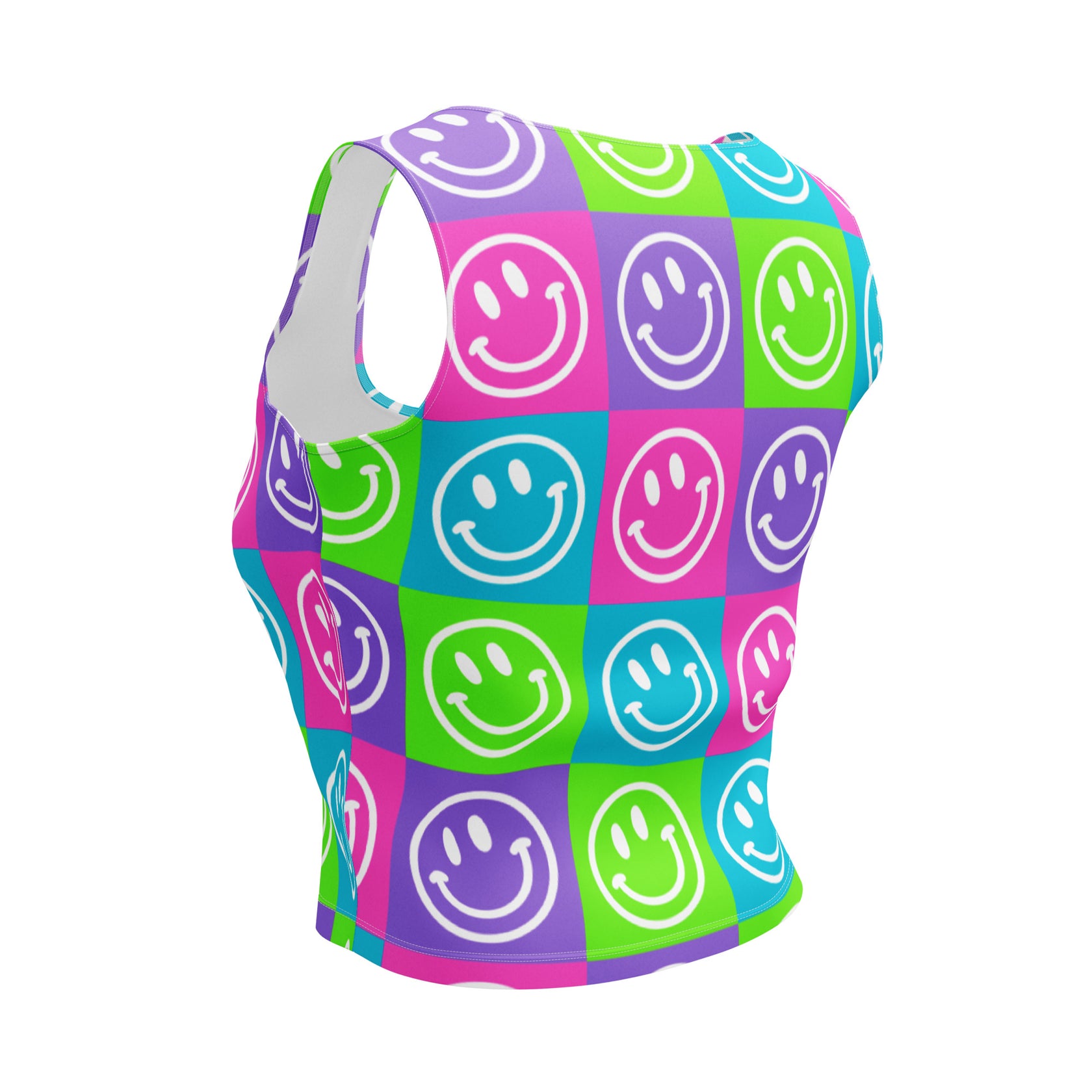 Bright Checker Smile Crop Top – nomadkandi