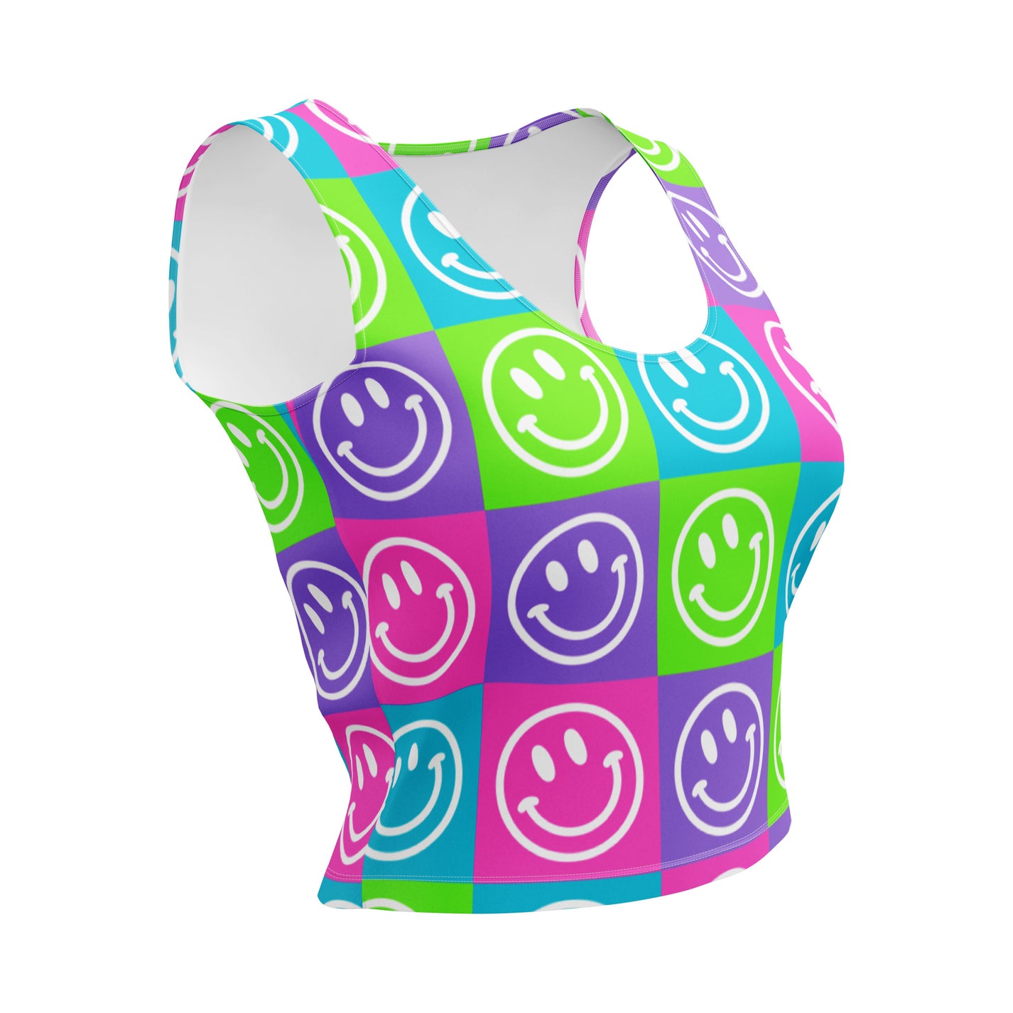 Bright Checker Smile Crop Top – nomadkandi