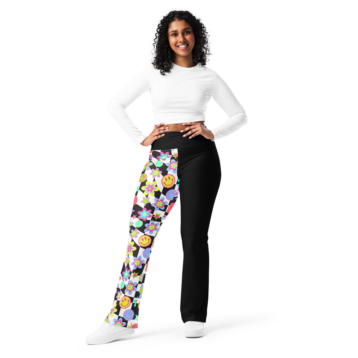 Groovy Checker Split Flare Pants – nomadkandi