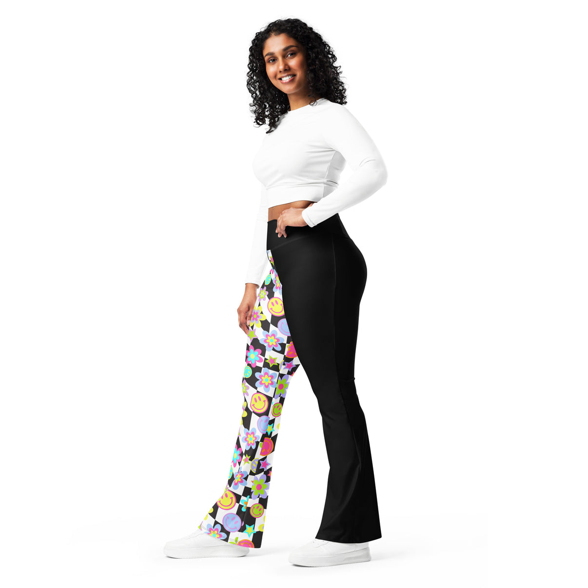 Groovy Checker Split Flare Pants – nomadkandi