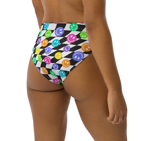 Happy Trippy High-Waisted Bikini Bottom – nomadkandi