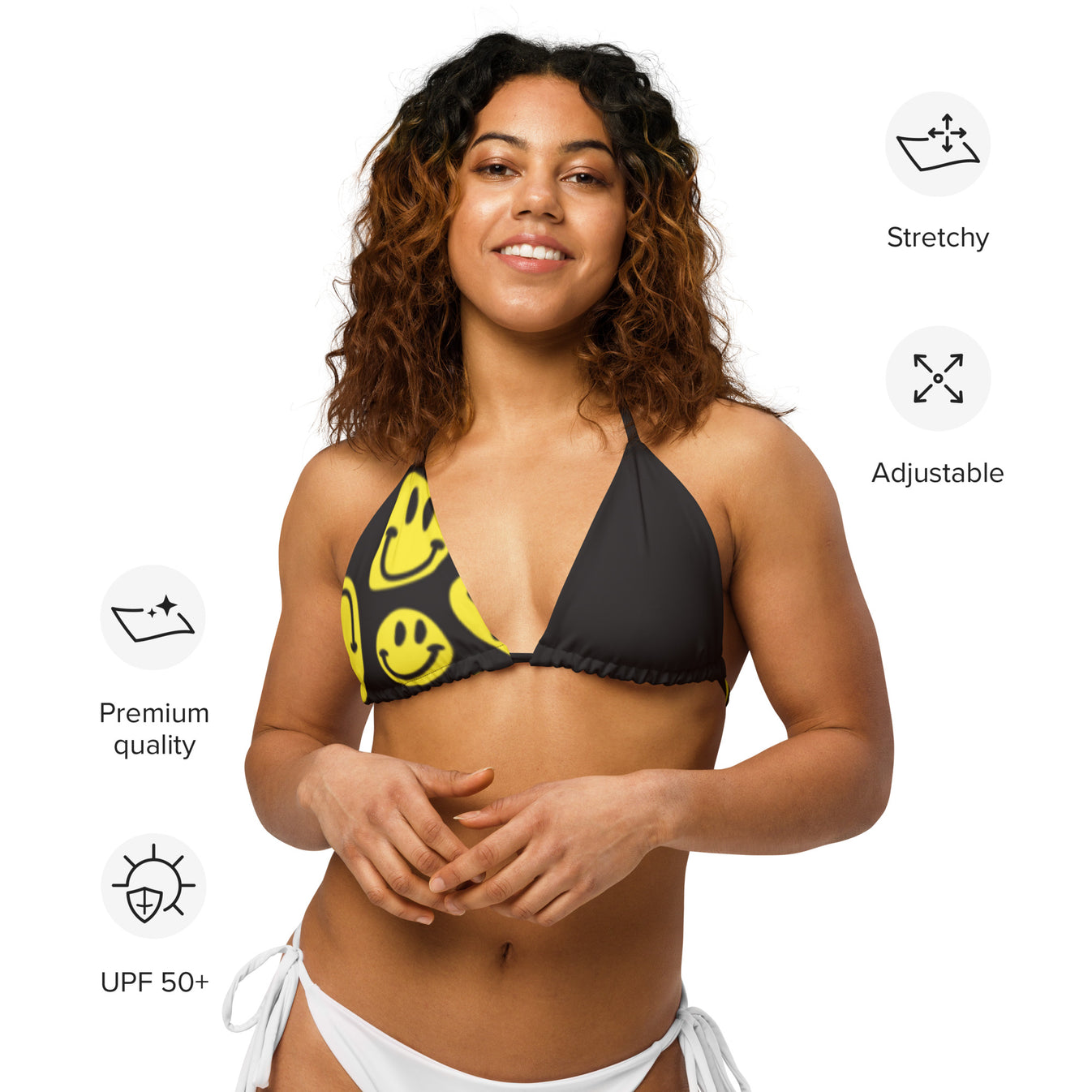 Trippy Smiles Split String Bikini Top – nomadkandi